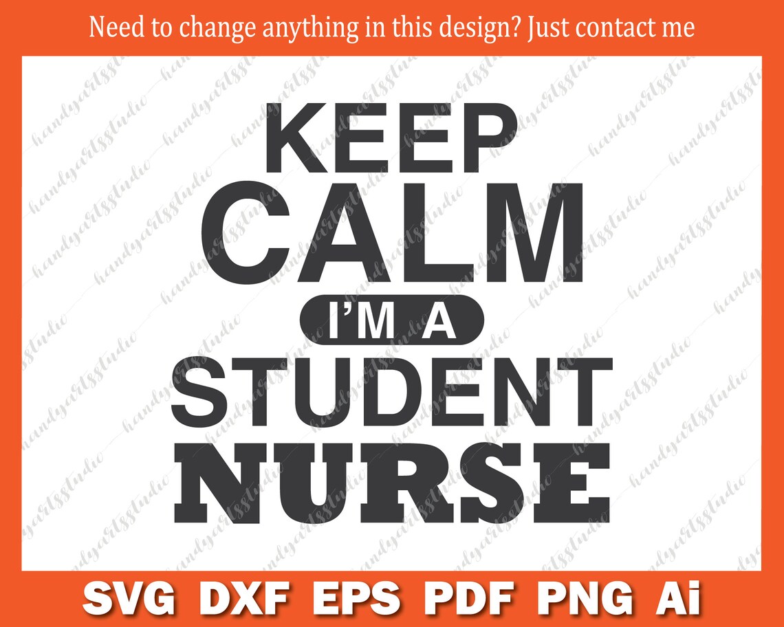 Student Nurse SVG Keep Calm I'm a Student Nurse Svg - Etsy