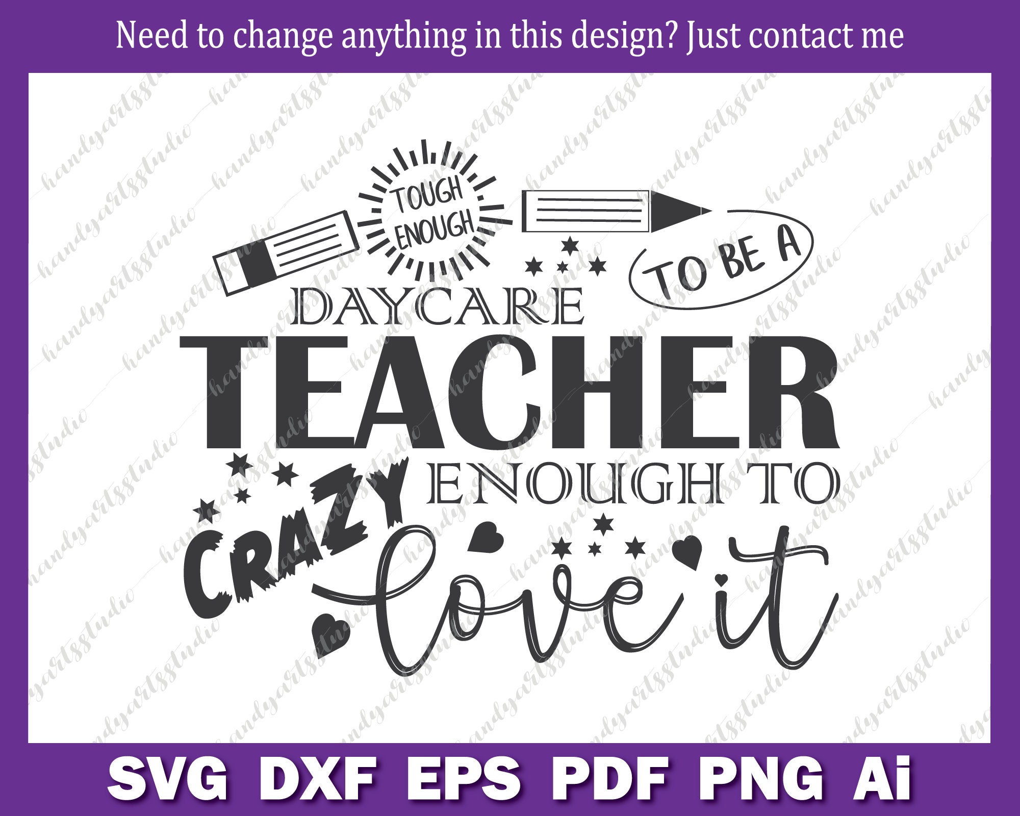 Tough Enough to Be a Daycare Teacher Crazy Enough to Love It - Etsy