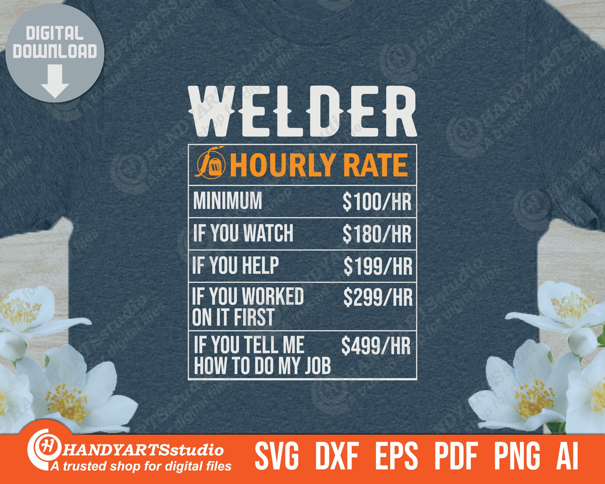 Welder Hourly Rate Svg Cutting File Hourly Rate Wall Art - Etsy