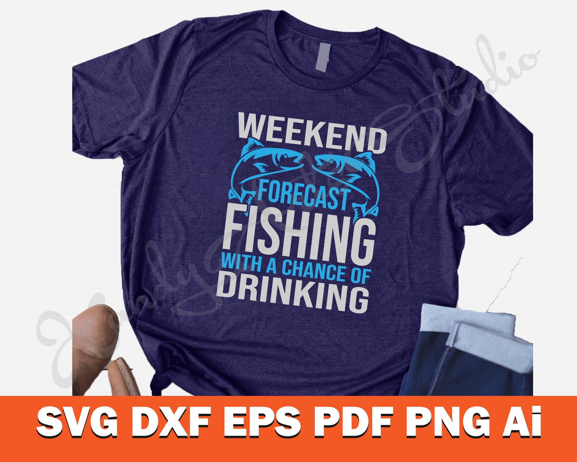 Weekend Forecast Fishing With a Chance of Drinking Svg Cut | Etsy