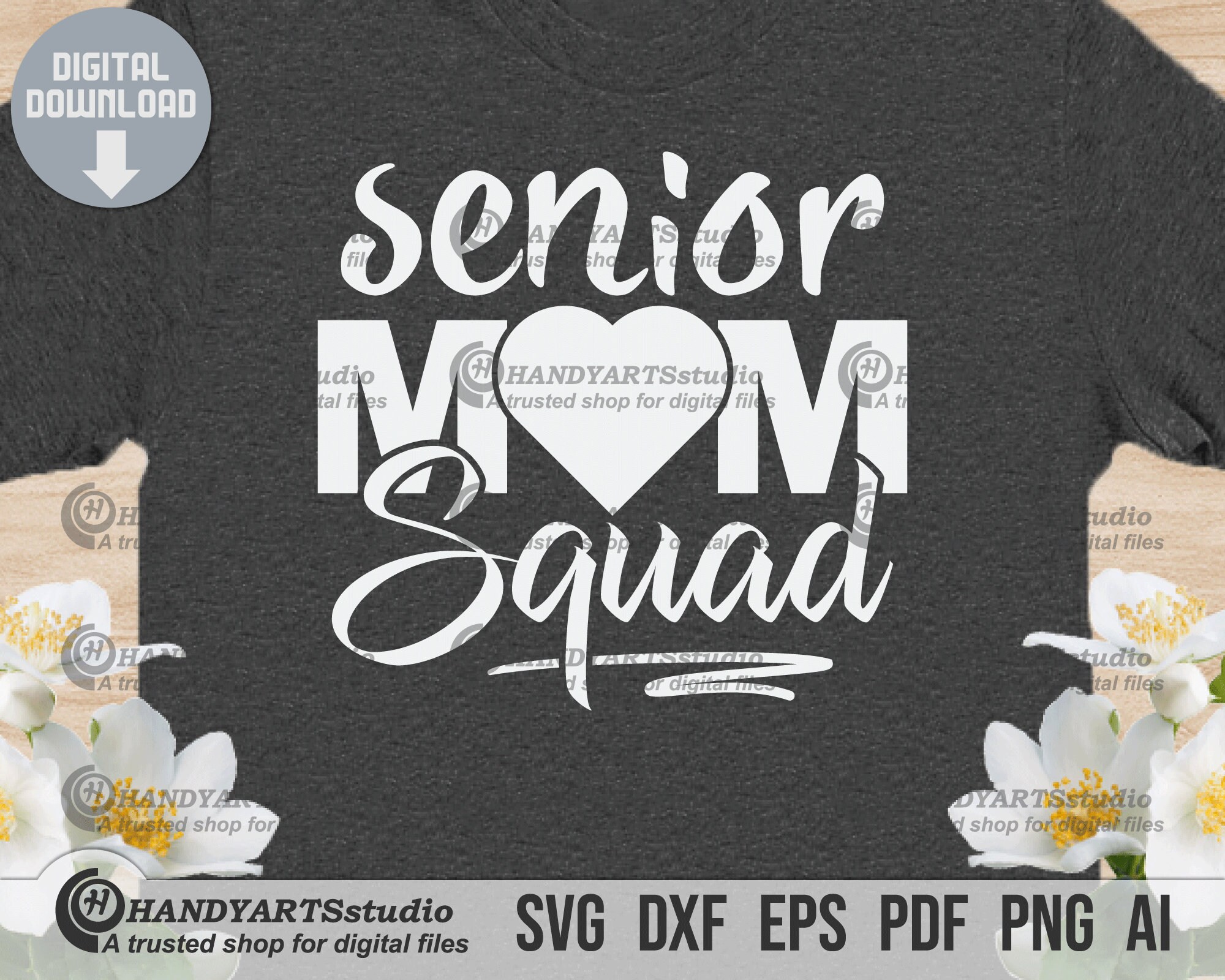 Senior Mom Squad Svg Cut File for Cricut and Silhouette Mom | Etsy