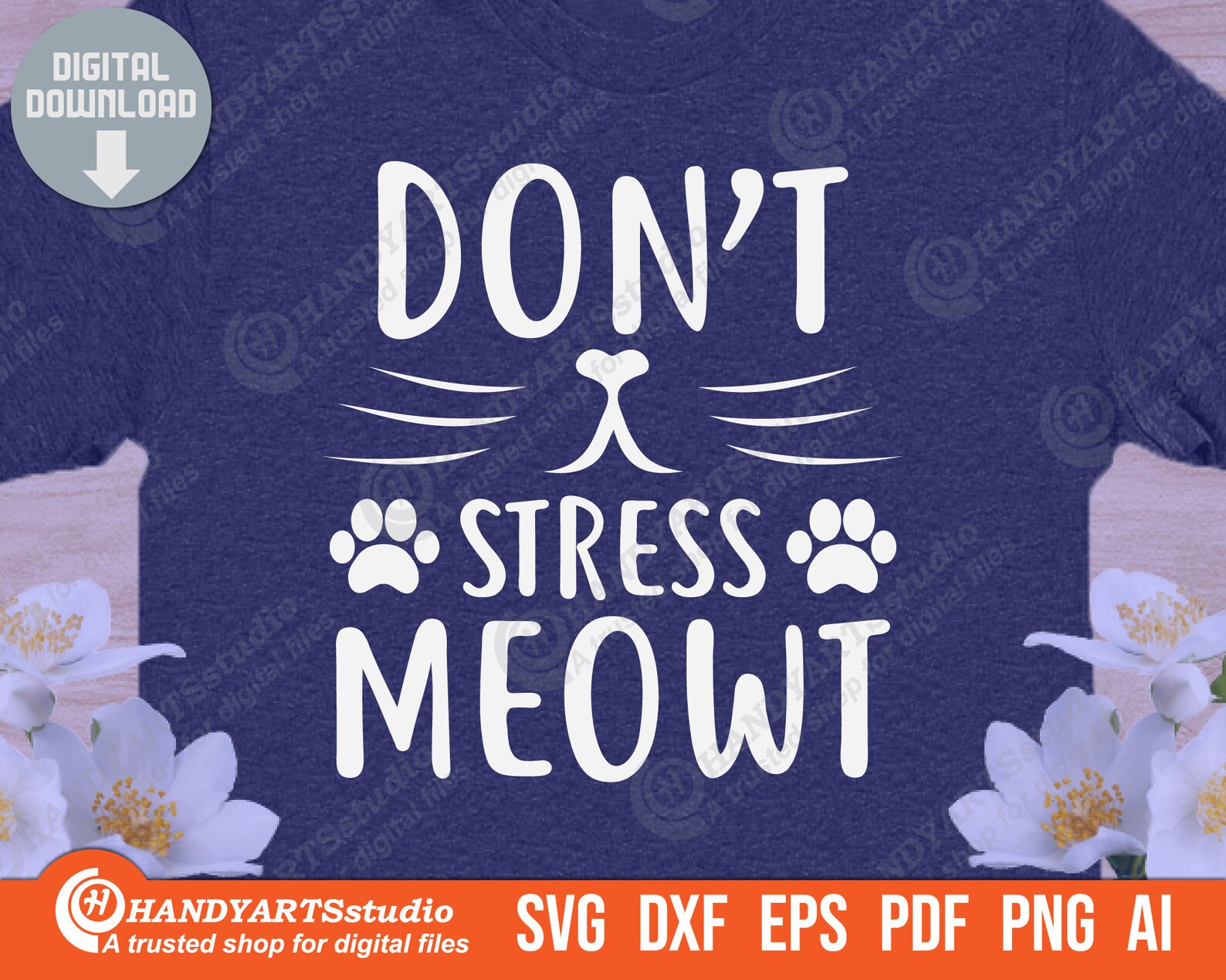 Don't Stress Meowt Svg Cutting File for Cricut and - Etsy New Zealand