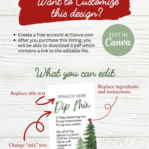 Editable Dip Mix Ornament Tags | 3 Label Designs (instant Download) - Etsy