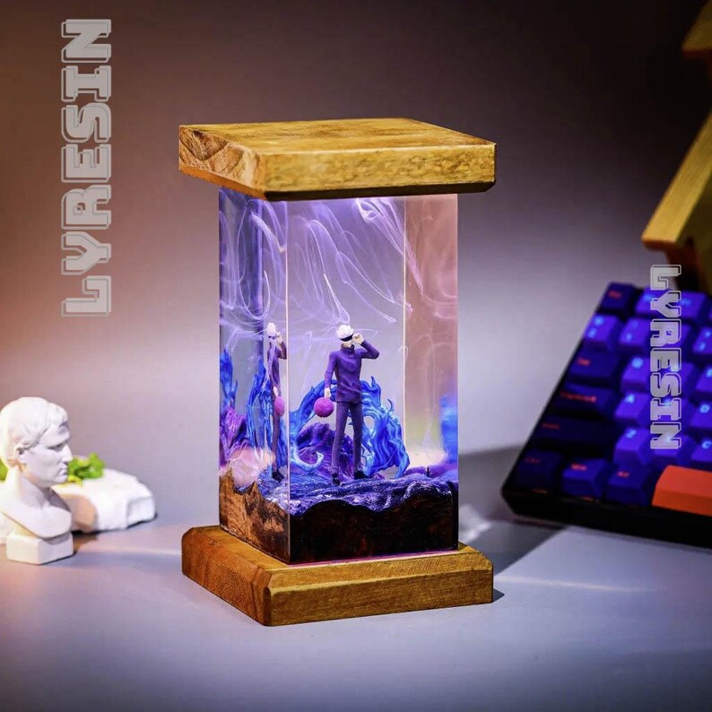 Go,jo Sa,toru Ju,jutsu Kai,sen Epoxy Resin Wood Lamp - Etsy