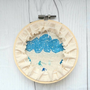 Embroidered Punch Needle Cloud & Raindrops Hoop Art Perfect Wall Hanging Decor for Children's ...