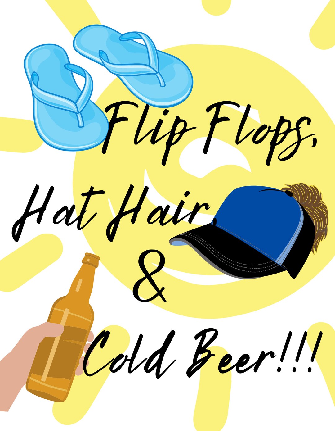 Flip Flops & Hat Hair - Etsy