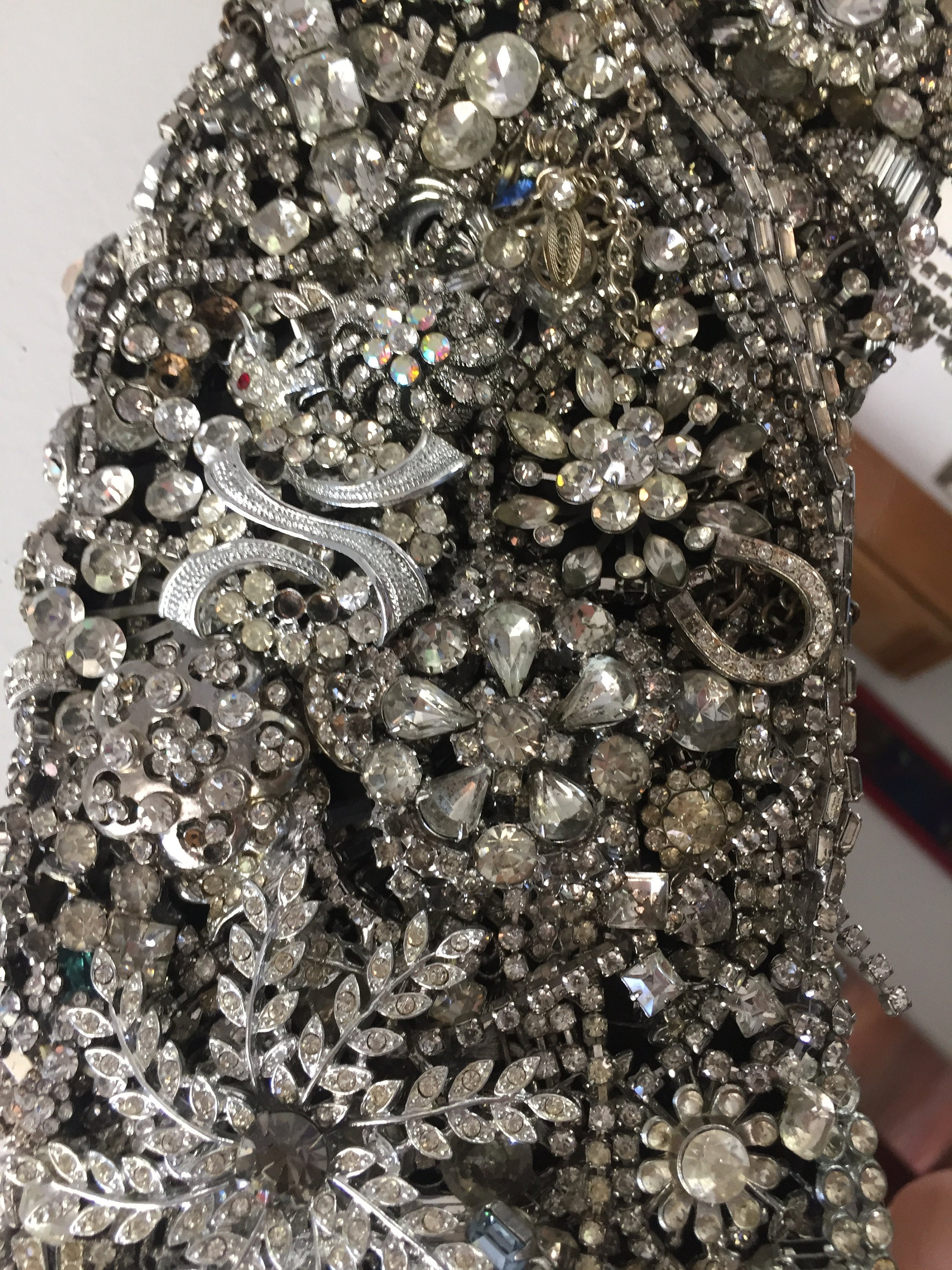 Wall Mirror-authentic Vintage Rhinestone Jewelry - Etsy