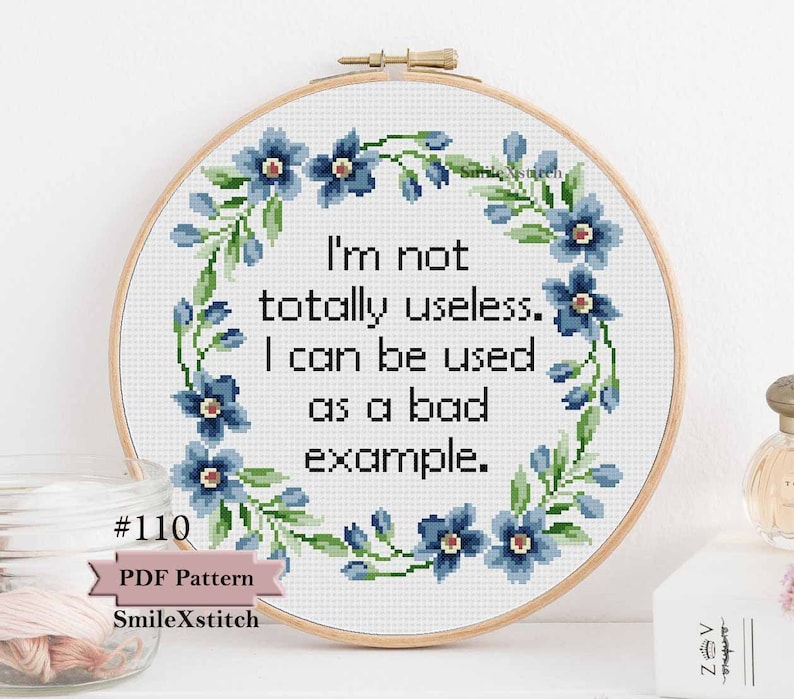 Funny Cross Stitch Pdf Pattern or Kit bad Example - Etsy