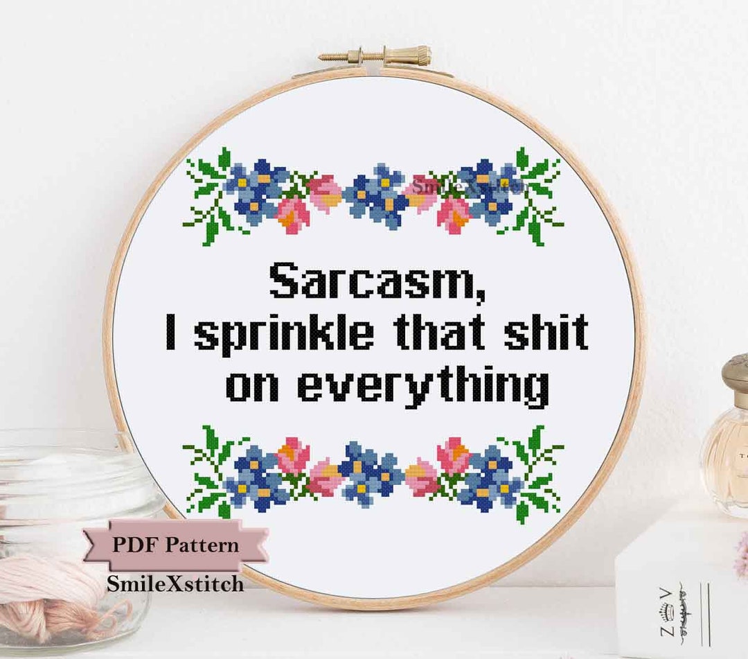 Sarcastic Cross Stitch Pattern Funny Cross Stitch Pdf or Kit Pdf ...