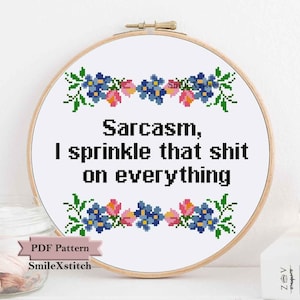 Sarcastic Cross Stitch Pattern Funny Cross Stitch Pdf or Kit Pdf ...