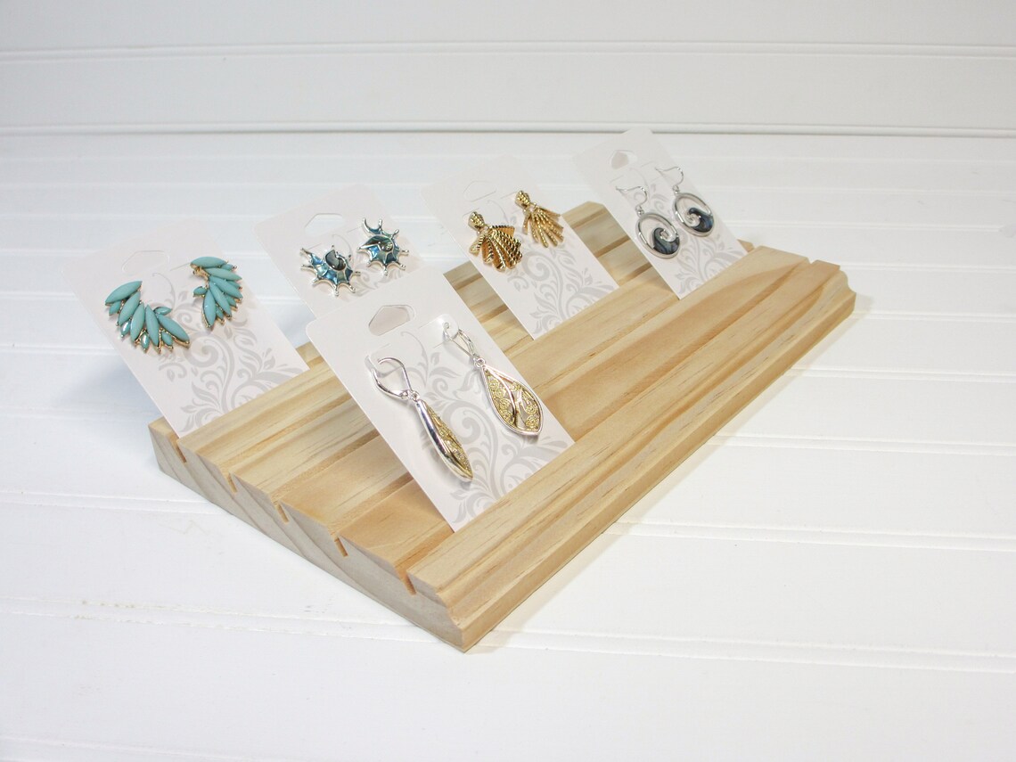 Elevated Wood Earring Card Display Earring Display Stand - Etsy