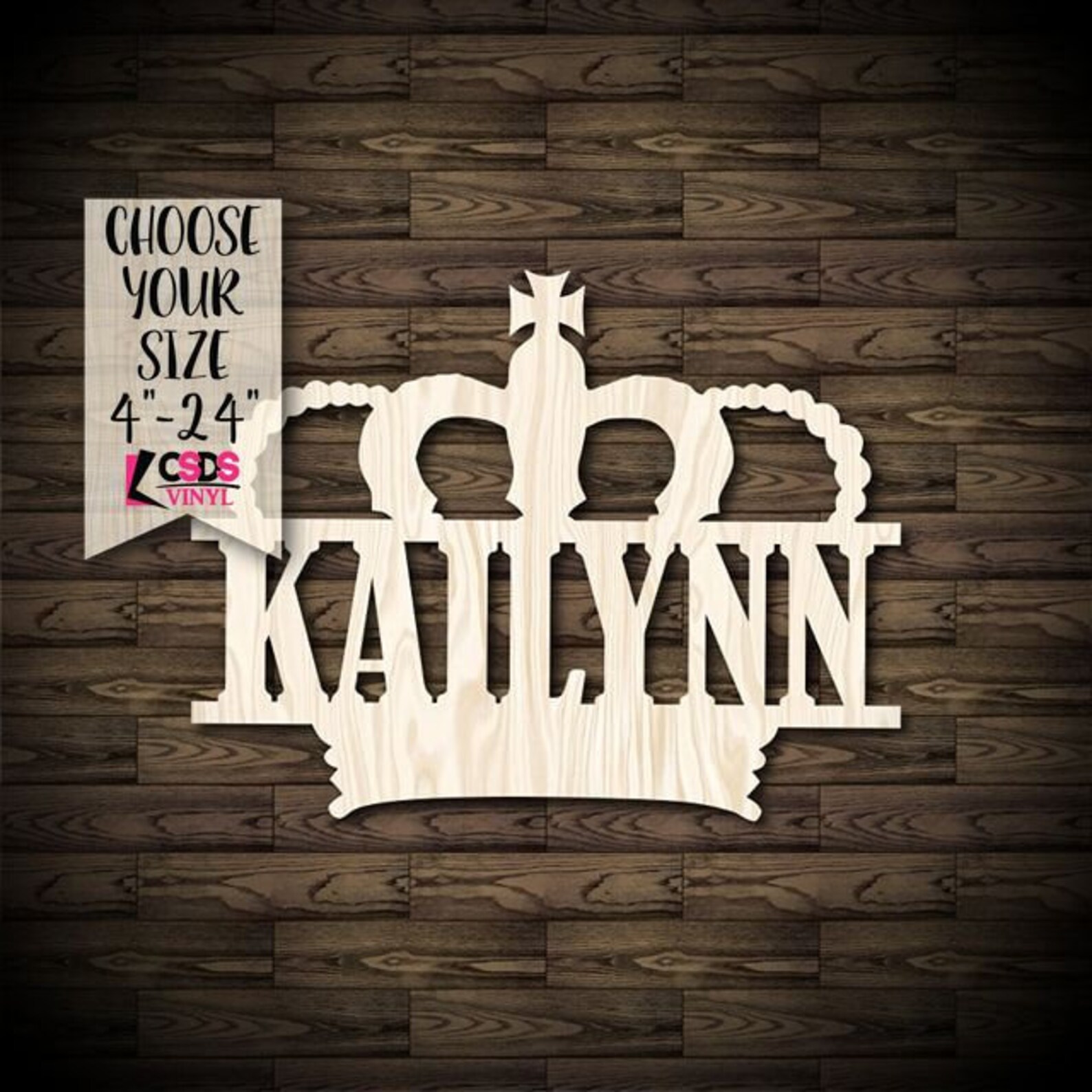 Personalized Crown 2 with Name Wood Cut Out Choose from 18 | Etsy