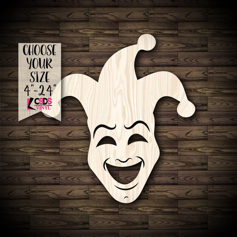 Jesters Face Wood Cut Out Choose from 21 Sizes | Etsy