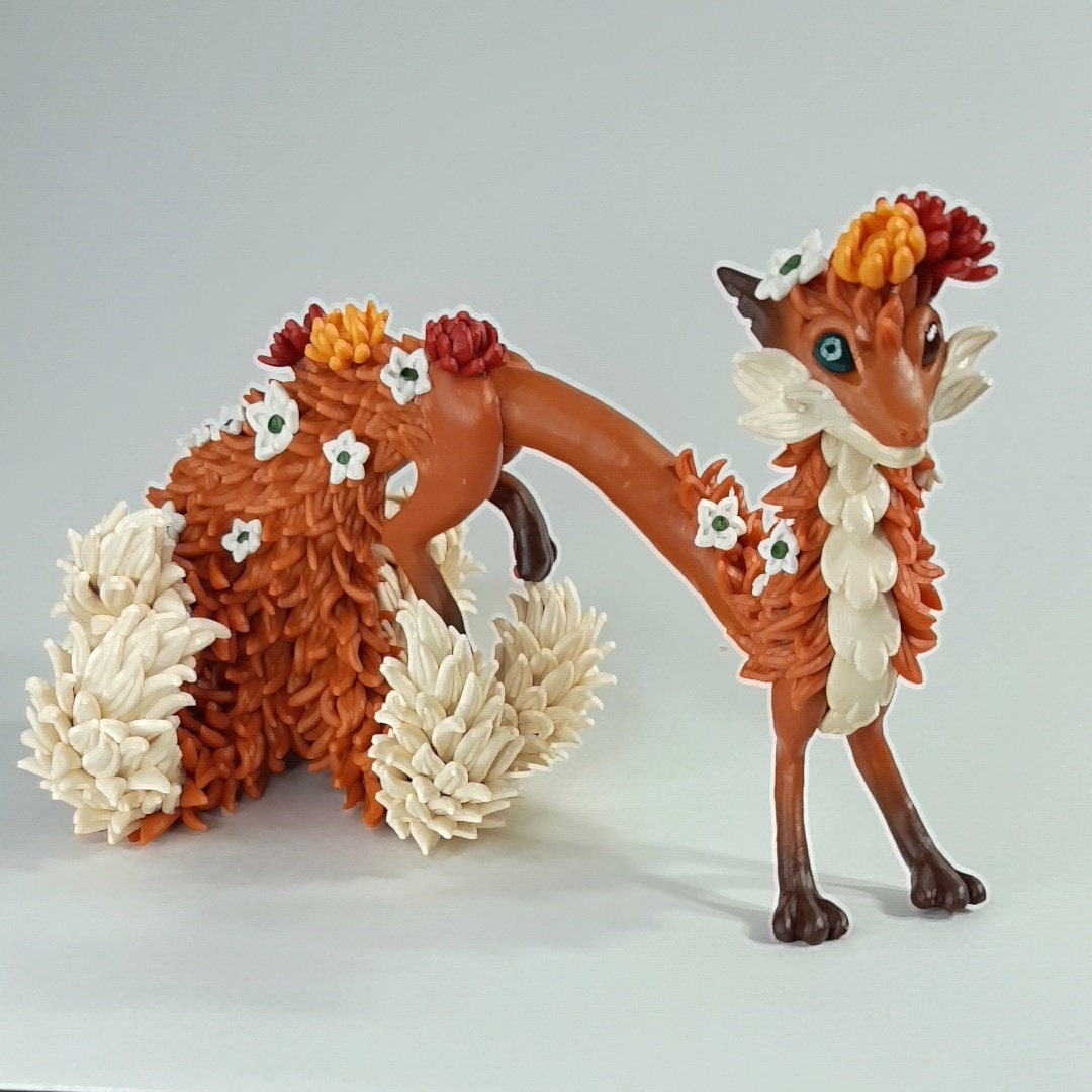 Autumn Kitsune Dragon 151 | Etsy