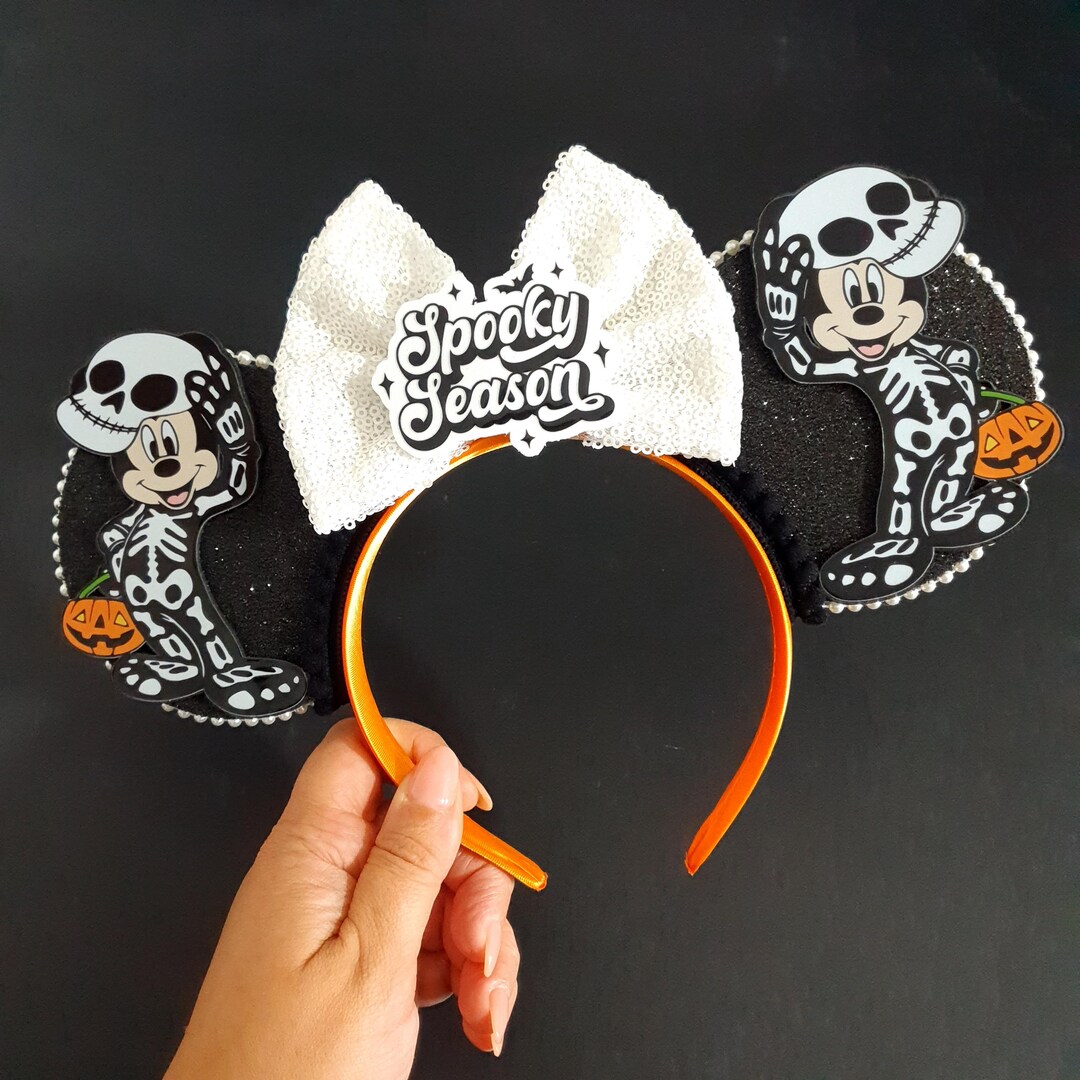 Skeleton Mickey Spooky Season Halloween Mouse Ears - Etsy
