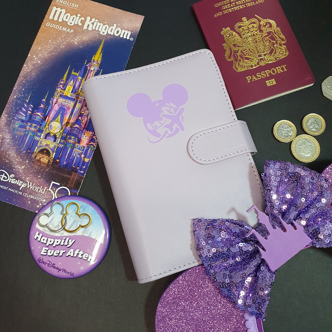 Mickey World Traveler Mini Travel Organizer Budget Binder A6 PU Leather ...