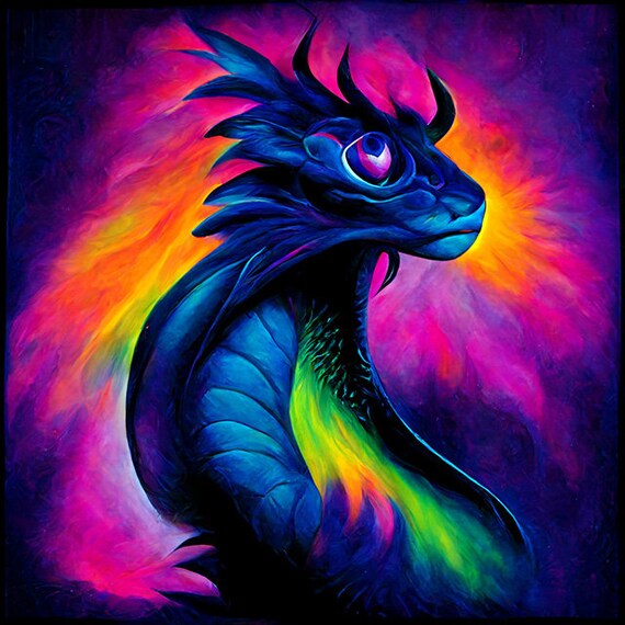 Black Light Dragon Posters