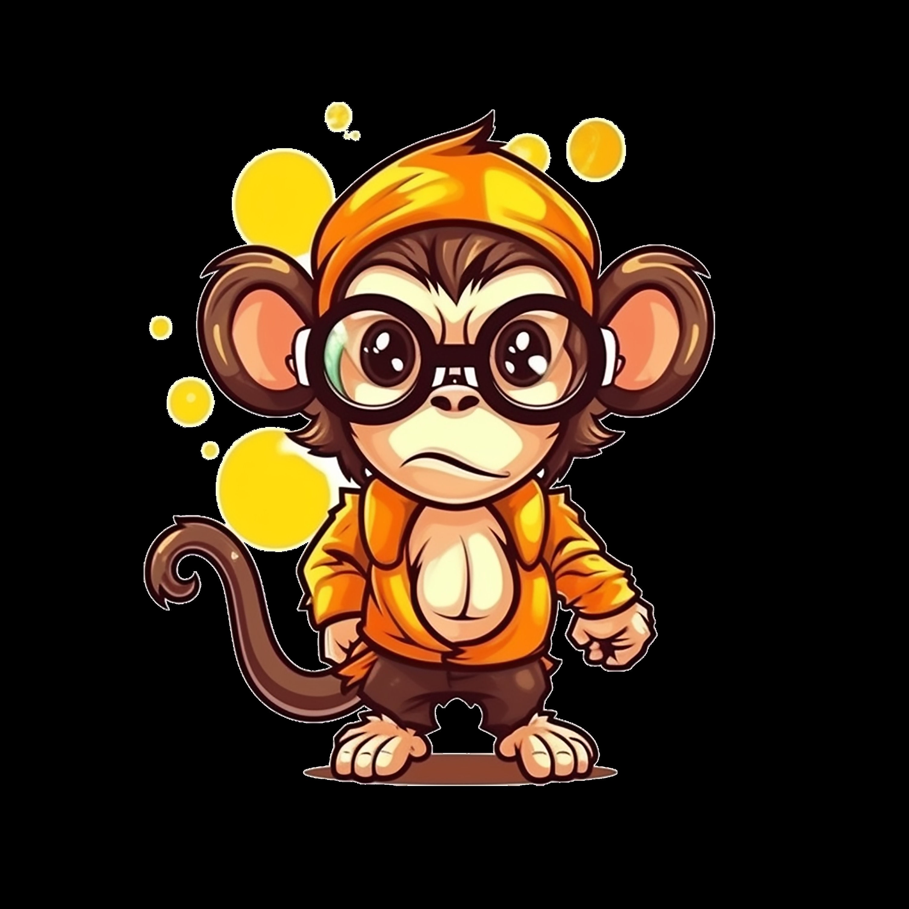 4 PNG Clipart Files, Funky Monkey, Cute, Adorable Monkey's for Print on ...