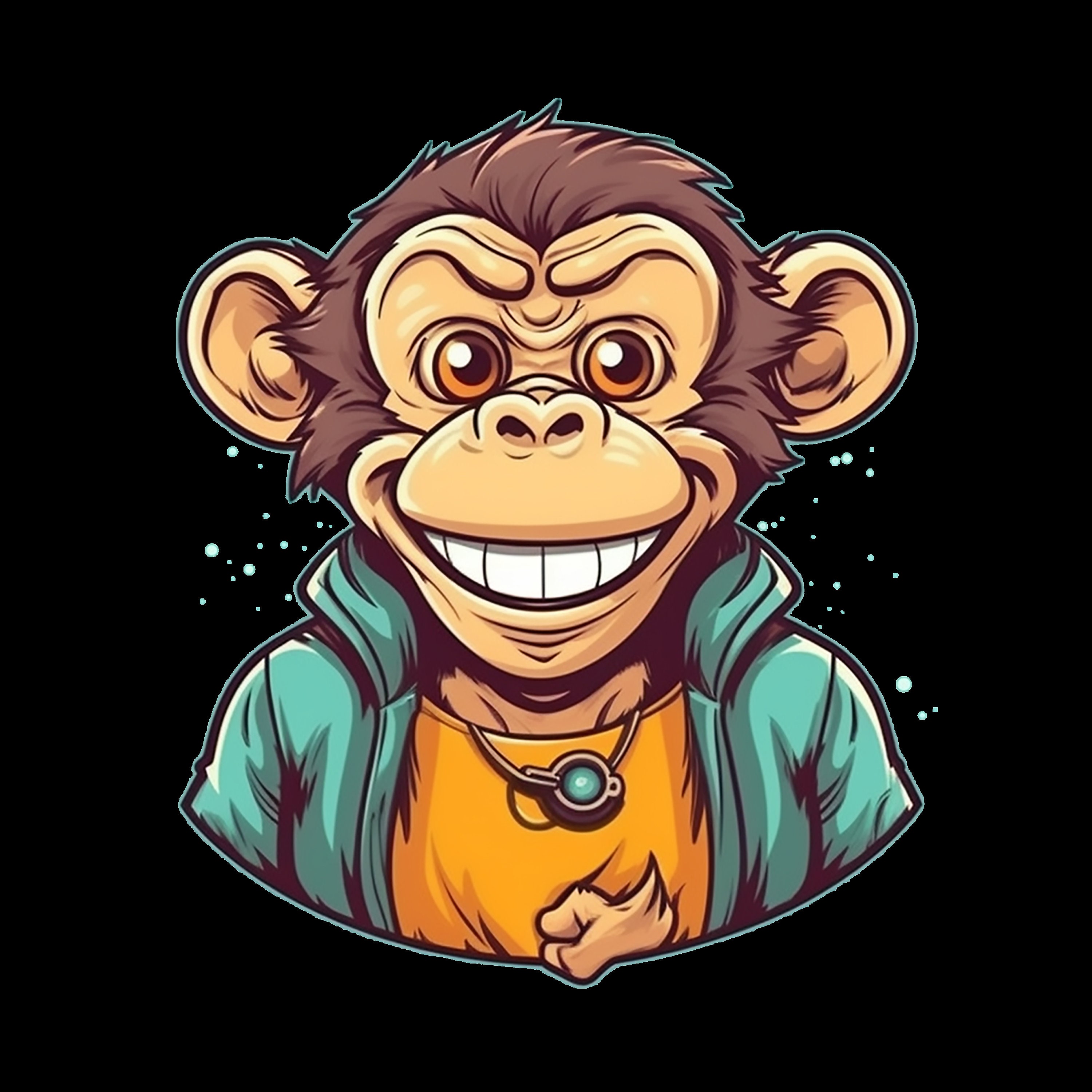 4 PNG Clipart Files, Funky Monkey, Cute, Adorable Monkey's for Print on ...