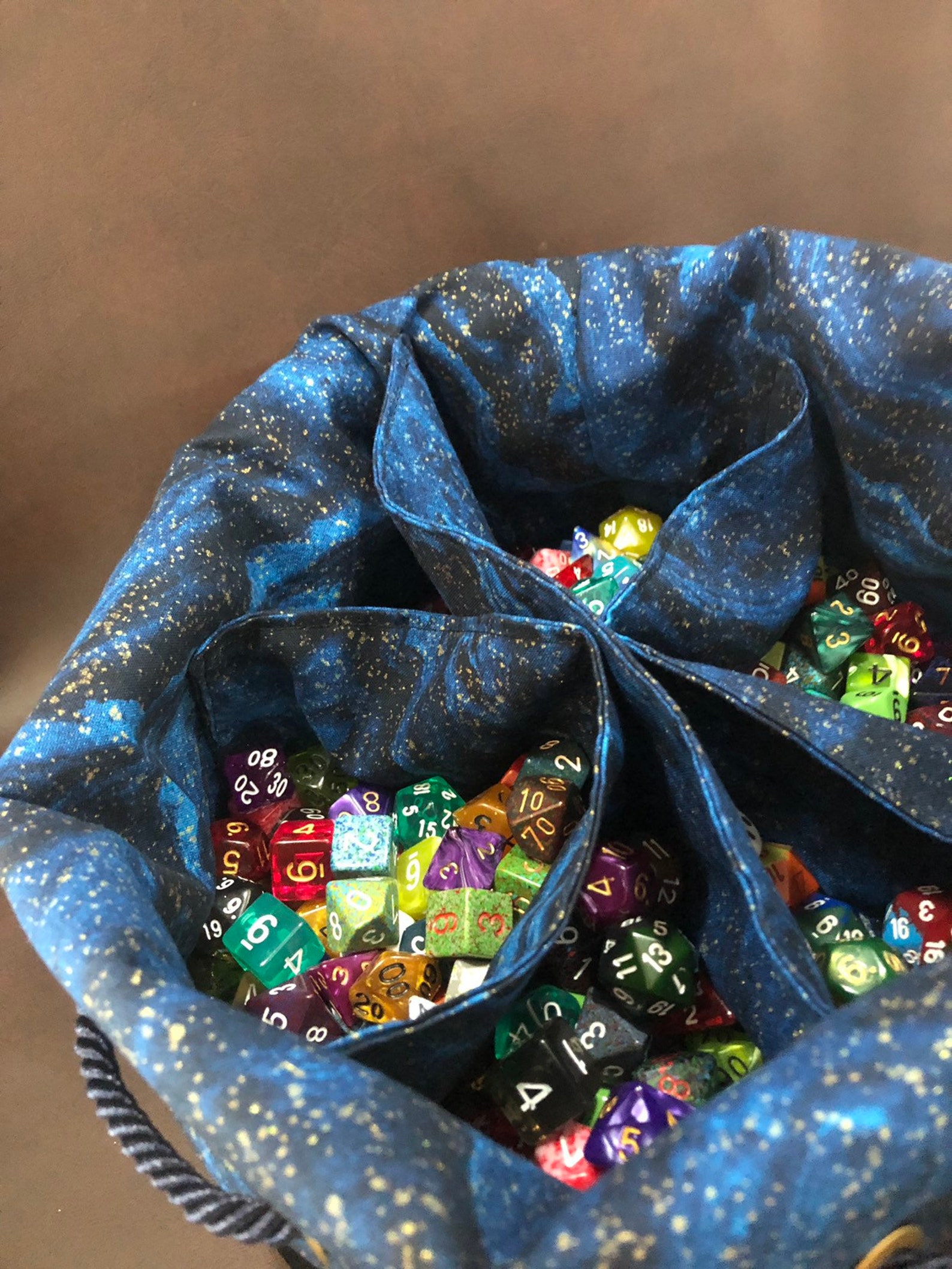 Large Dice Bag With 6 or 8 Pockets Black and Blue Oil Slick/ | Etsy
