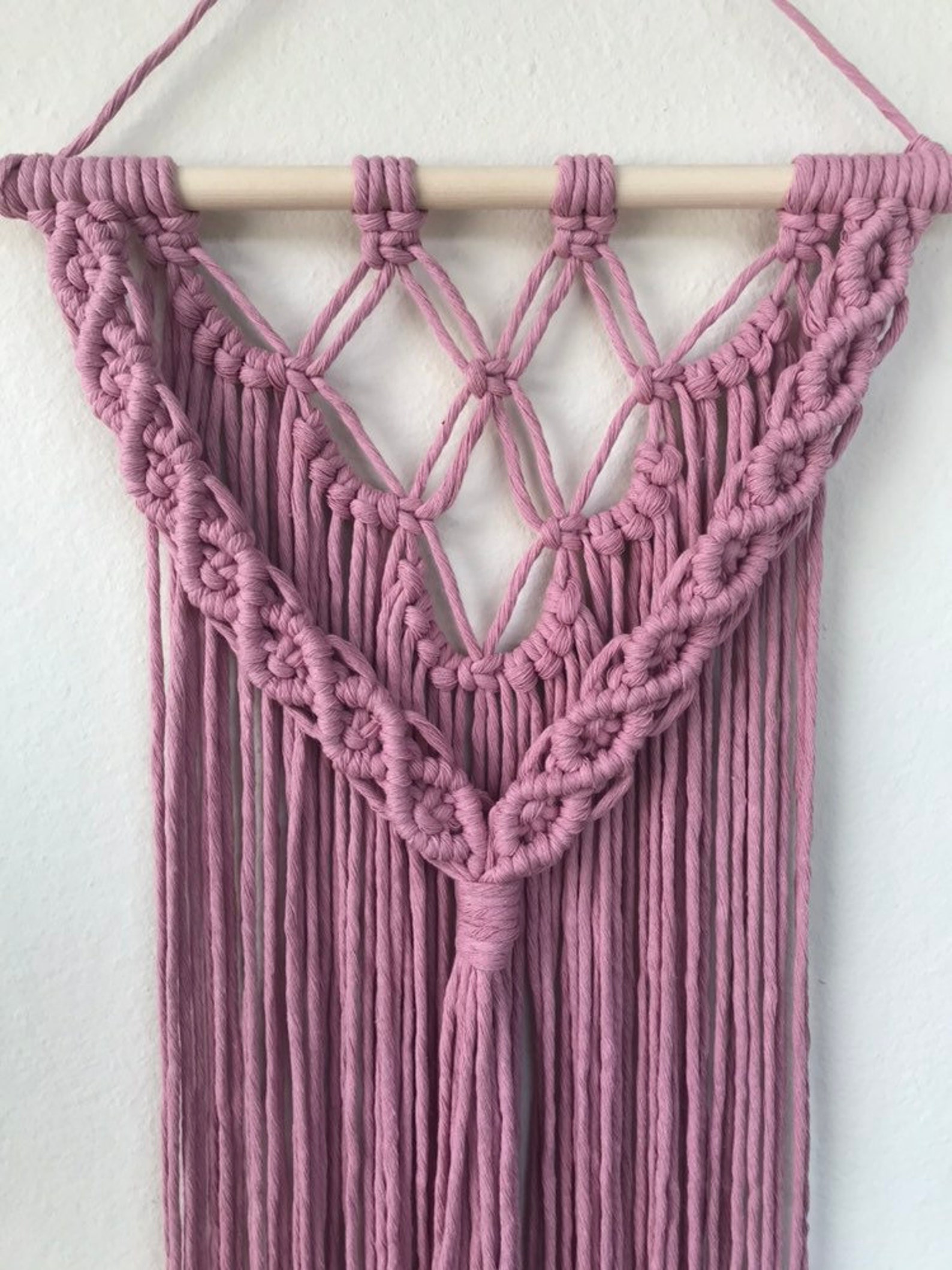 Rosa moderno macrame pared colgante decoración boho | Etsy