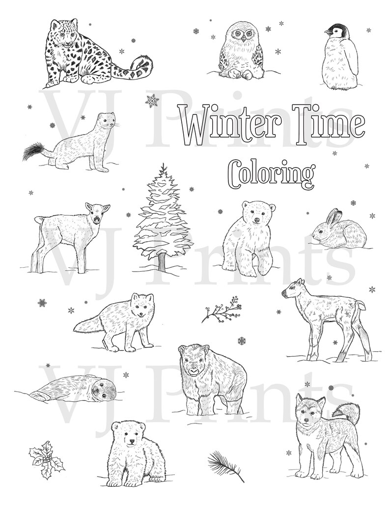 Winter Time Coloring Pages - Etsy
