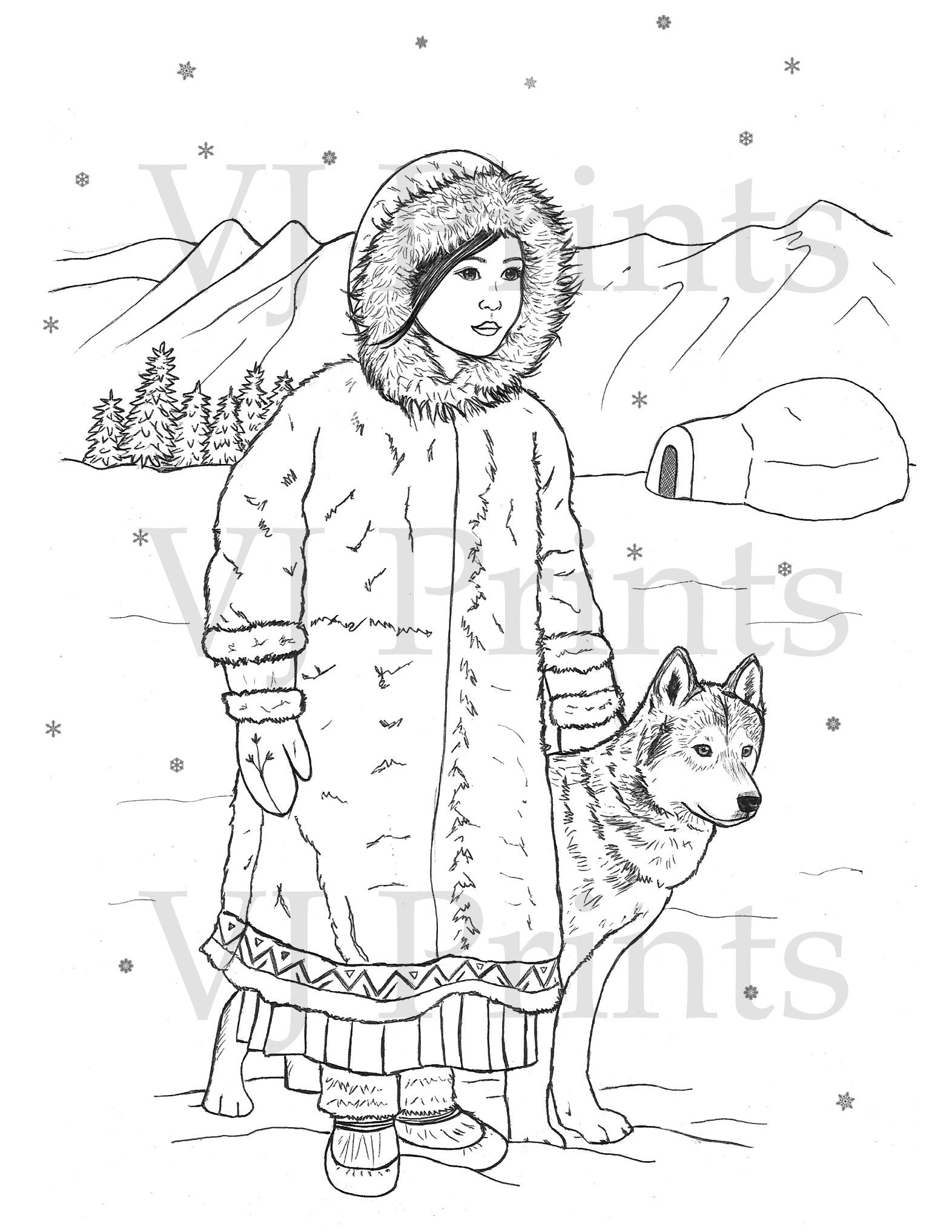 Winter Time Coloring Pages - Etsy