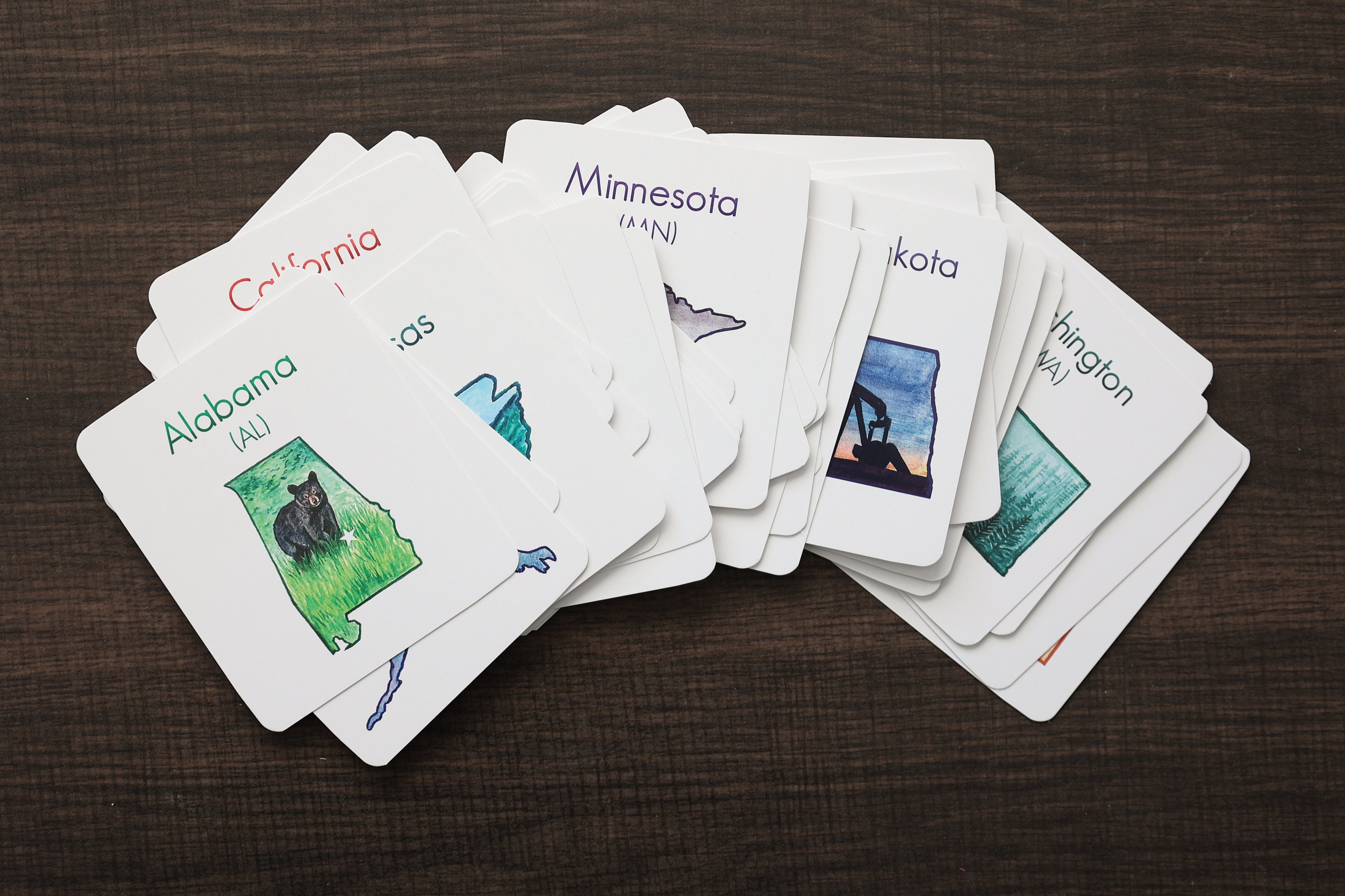 USA States & Capitals Flashcards - Etsy