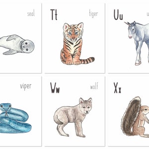 Animal Alphabet Flashcards - Etsy