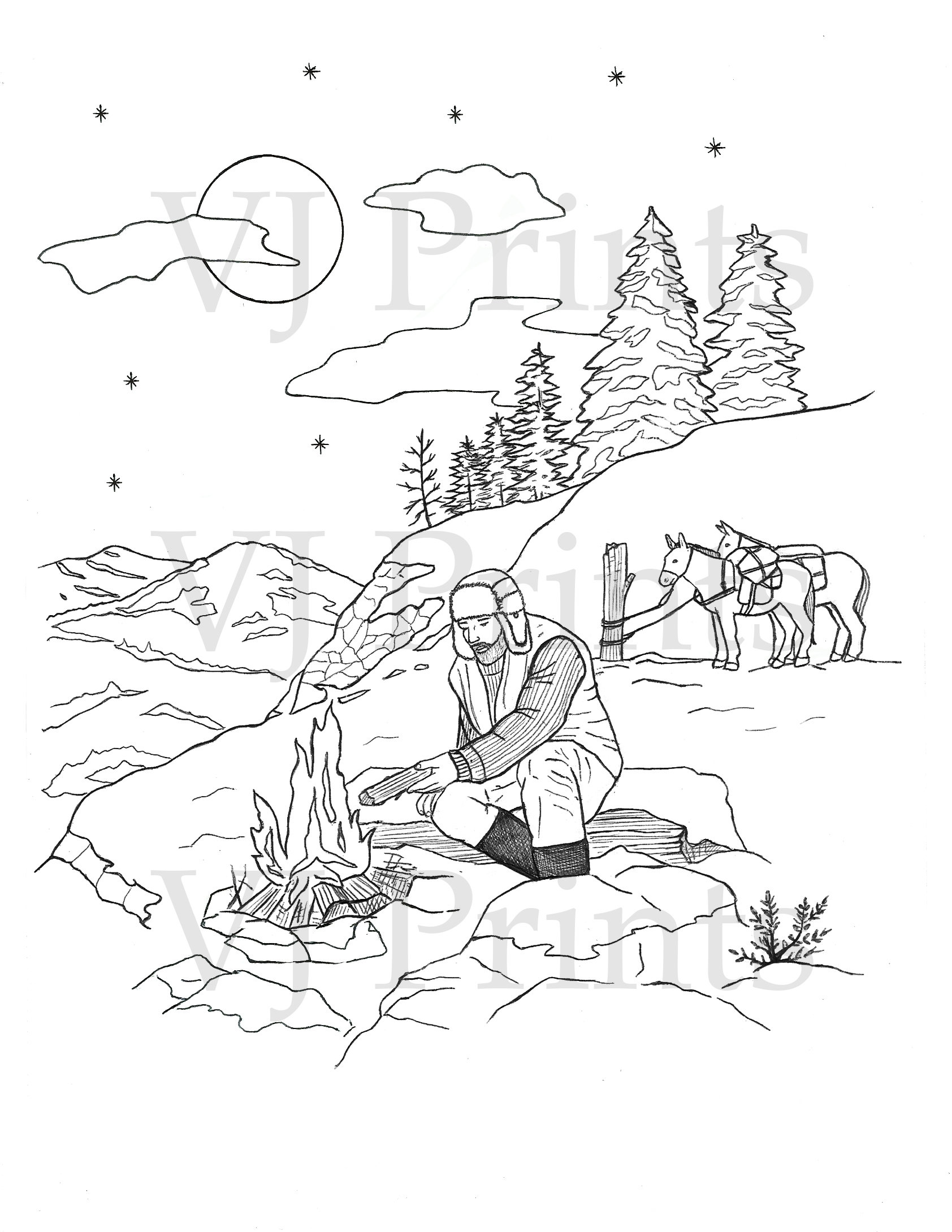 Winter Time Coloring Pages - Etsy