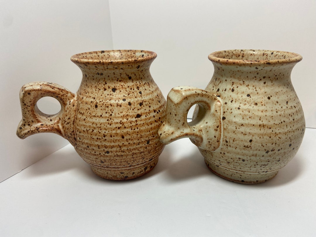 Vintage J. WELLS, Studio Art Pottery Mugs, 1970's Set of Two - Etsy