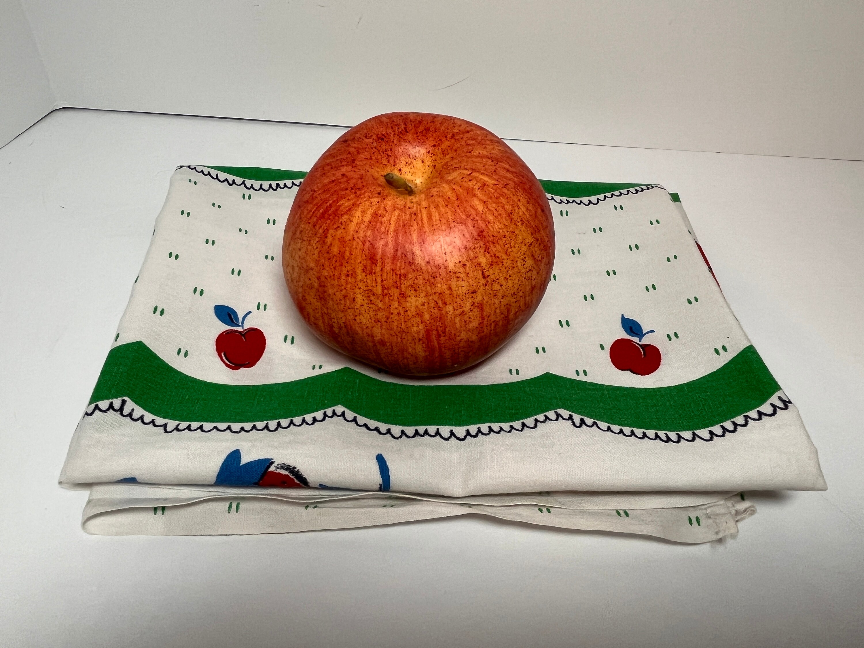 Large Vintage Kitchen Towel, Cotton, Apple Jelly and Strawberry Jam ...