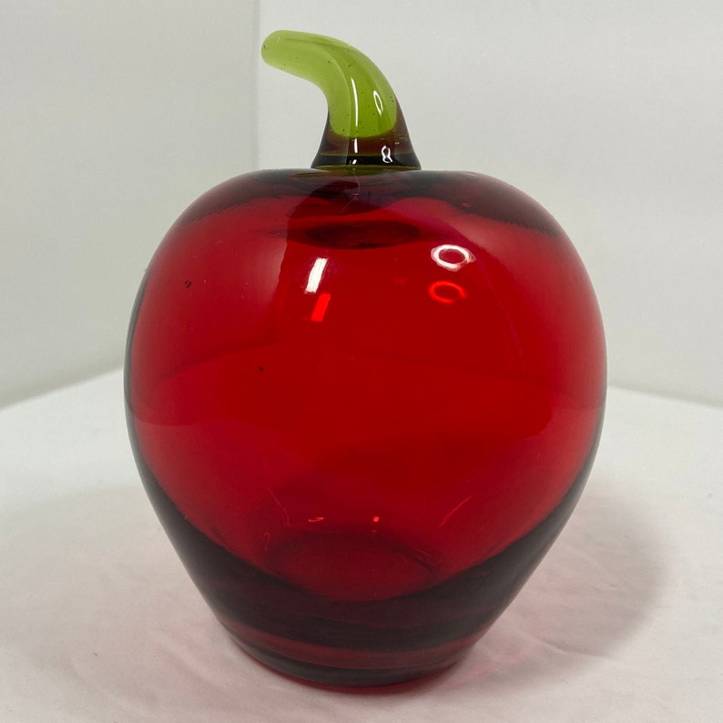 Vintage Viking Glass/rainbow Glass Handblown Glass Apple 7295 - Etsy