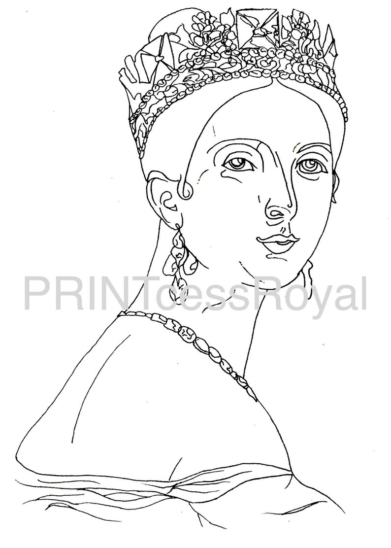 Downloadable Queen Victoria Colouring Pages History Gift/the - Etsy