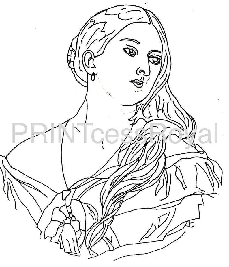 Downloadable Queen Victoria Colouring Pages History Gift/the - Etsy