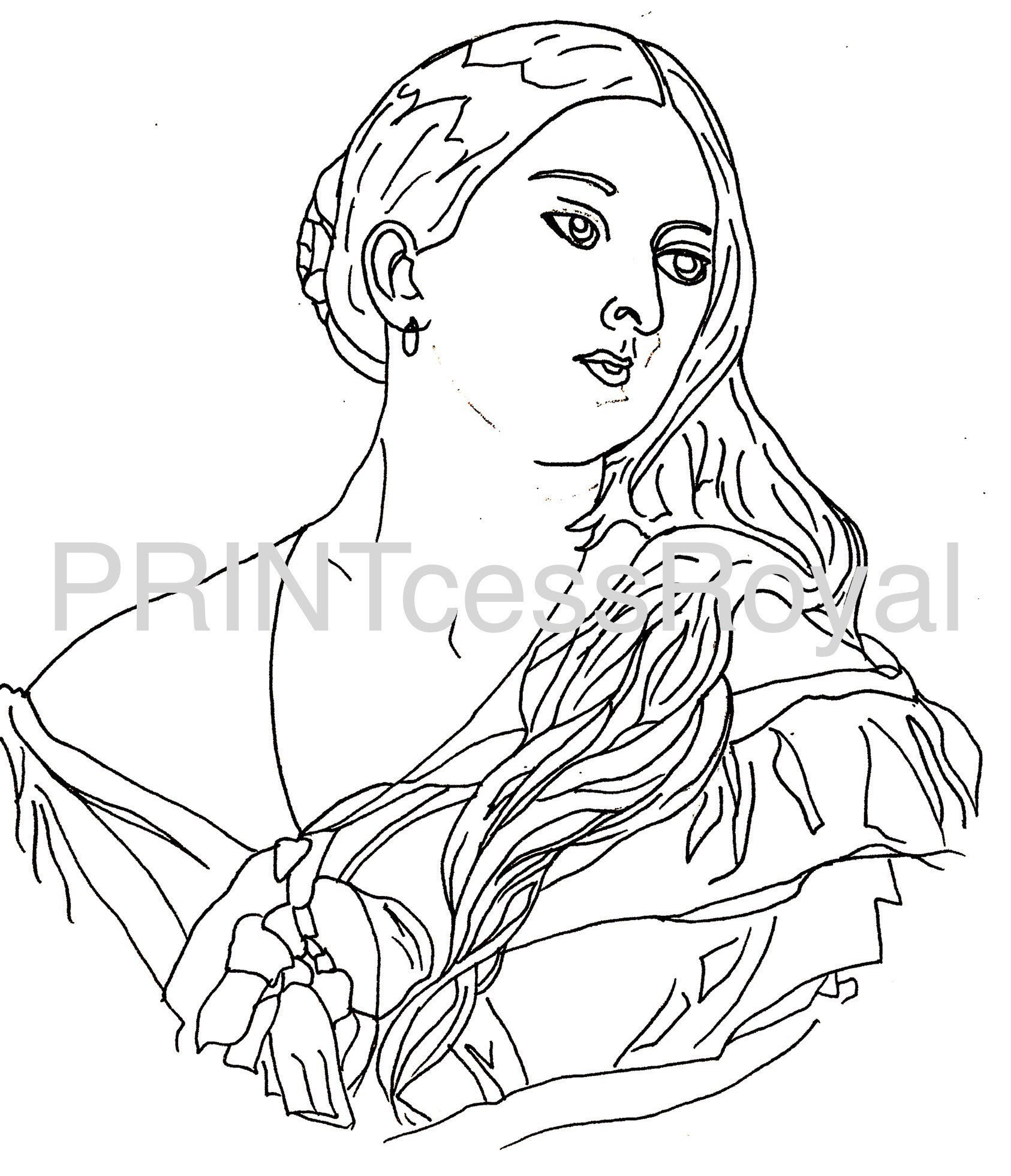 Downloadable Queen Victoria Colouring Pages History Gift/the Victorians ...