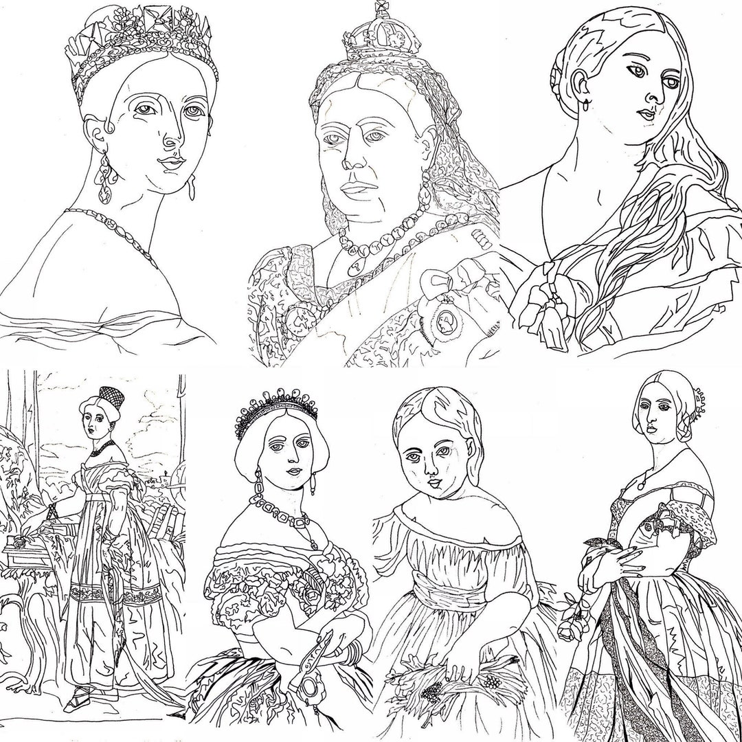 Downloadable Queen Victoria Colouring Pages - History Gift/the ...