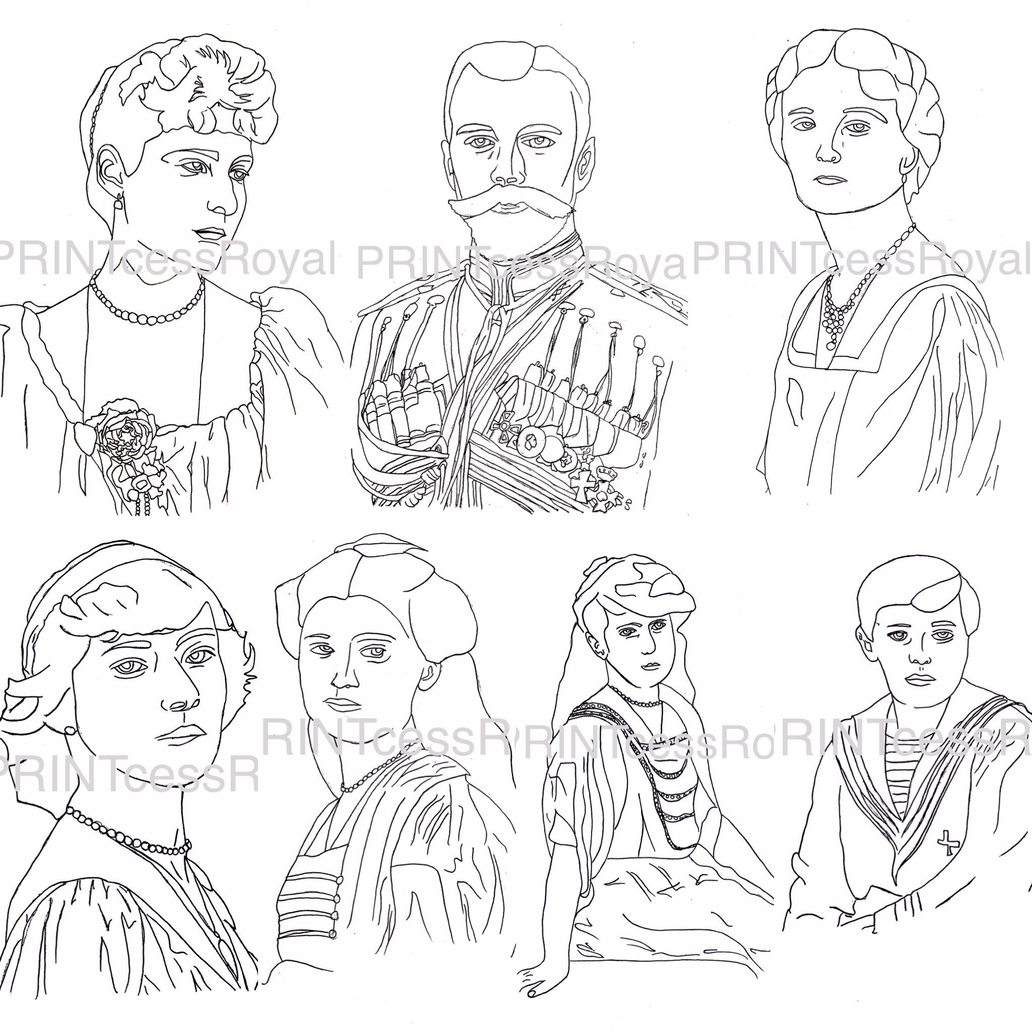 The Royal Family Coloring Pages