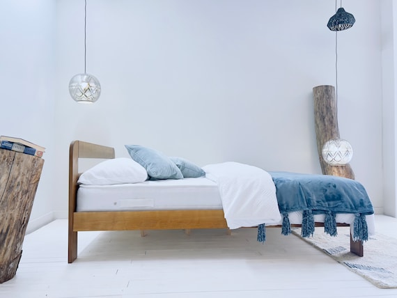 Nodax Wooden Solid Pine Bed Frame Model f4 in Oak Finish Etsy