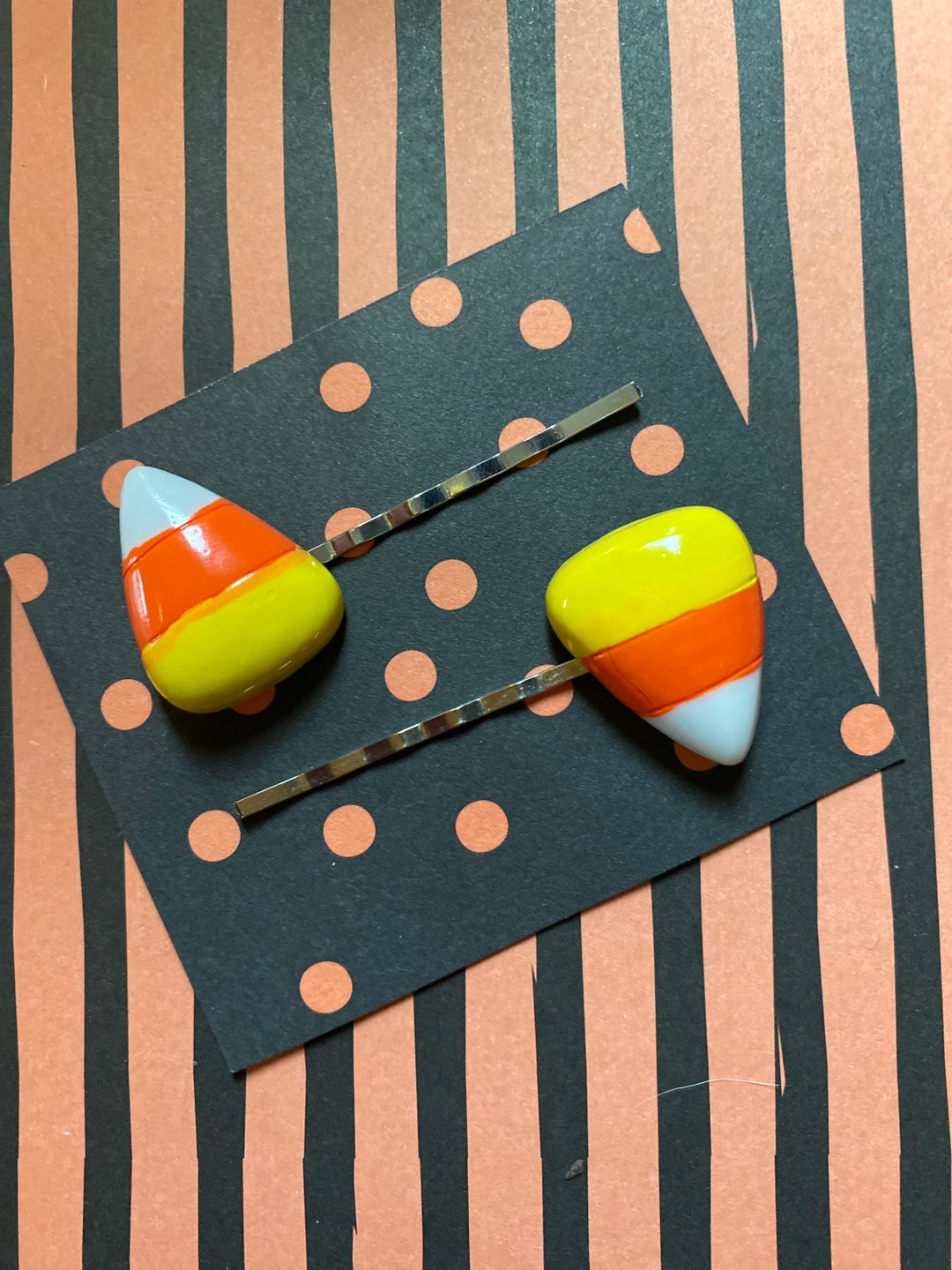 Candy Corn Halloween Hair Pins - Etsy