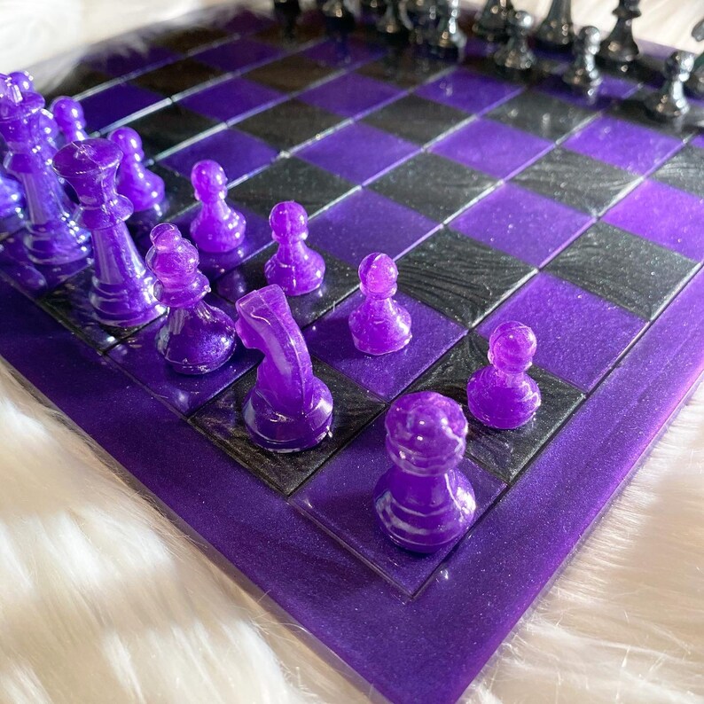 Custom Resin Chess Set Resin Chess Board personalized Chess | Etsy