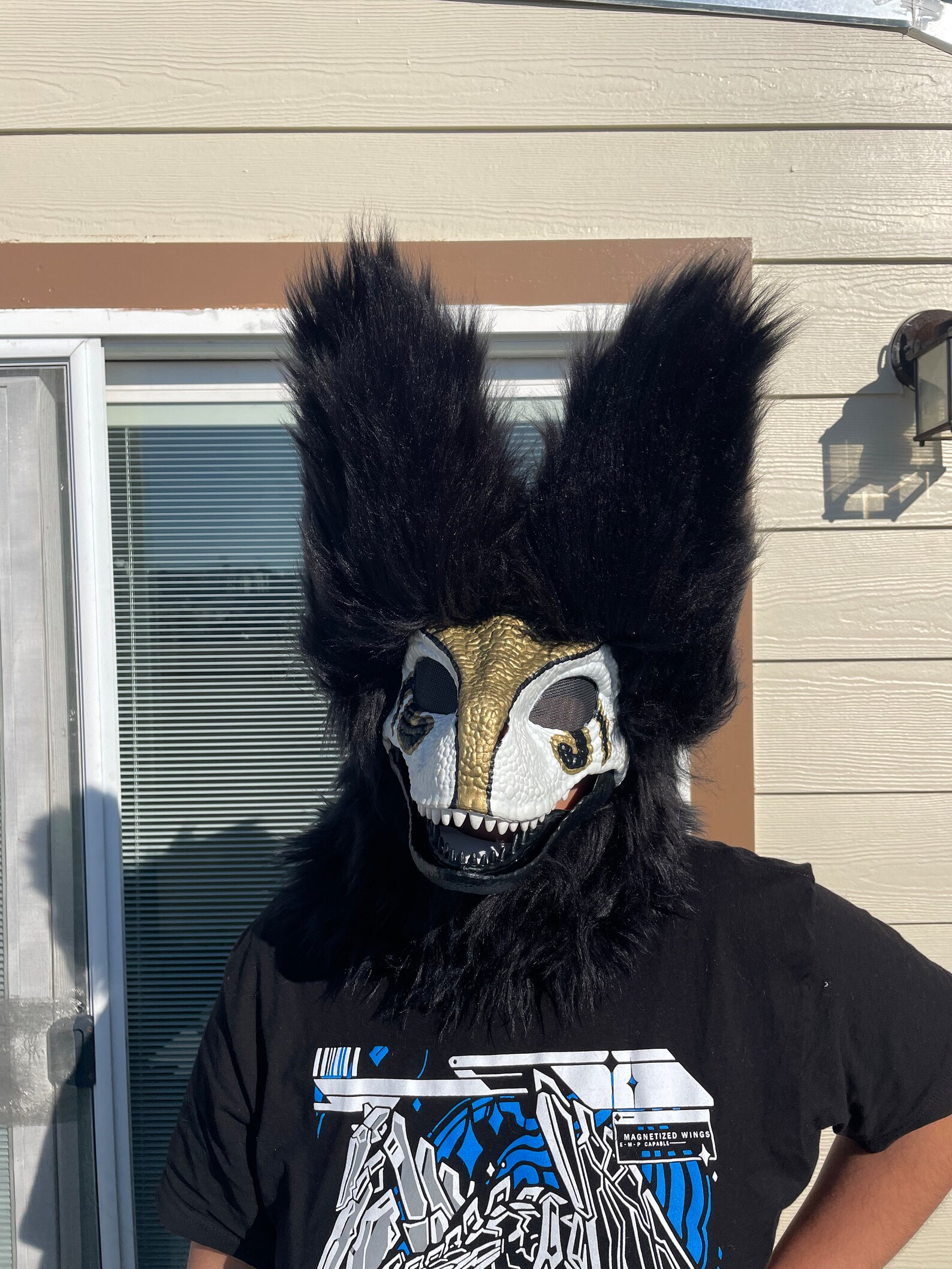 Raptor Dino Mask Fully Furred Fursuit With Ears and Hood Head Only ...