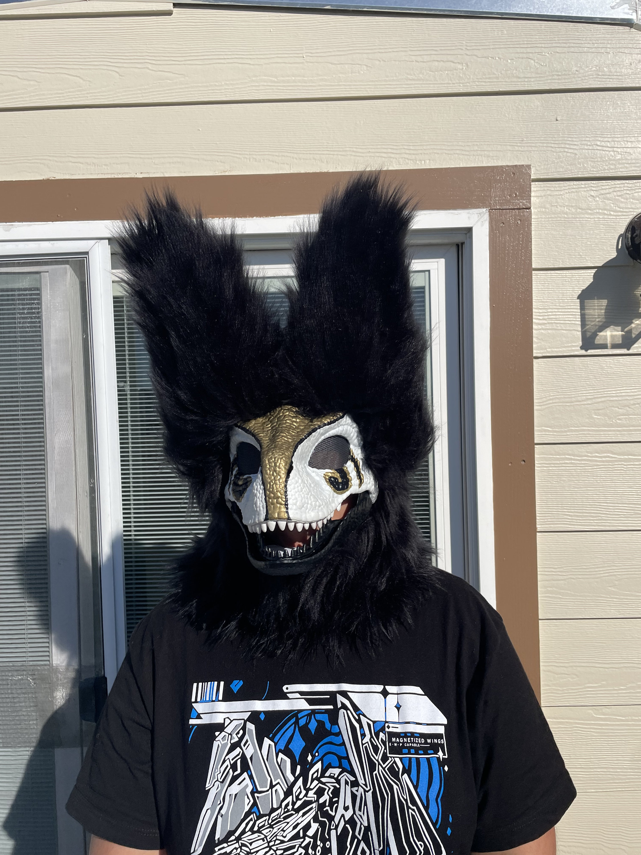 Raptor Dino Mask Fully Furred Fursuit With Ears and Hood Head Only ...