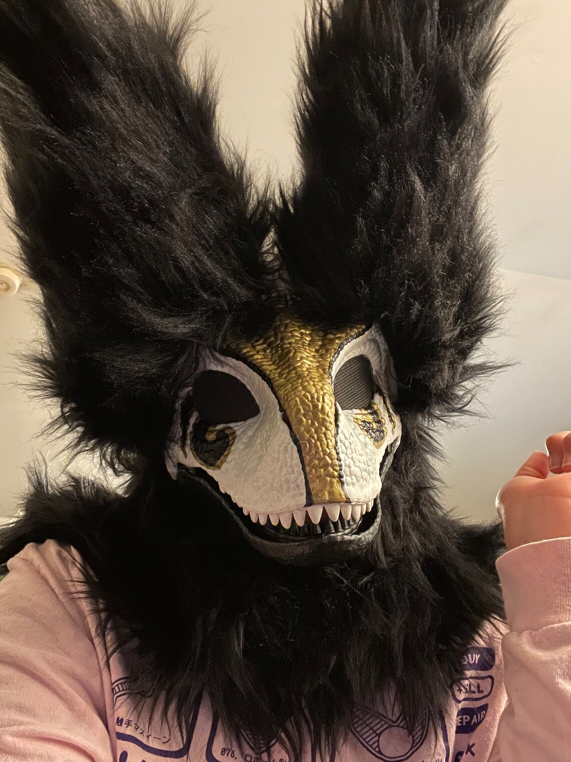 Raptor Dino Mask Fully Furred Fursuit With Ears and Hood Head Only ...