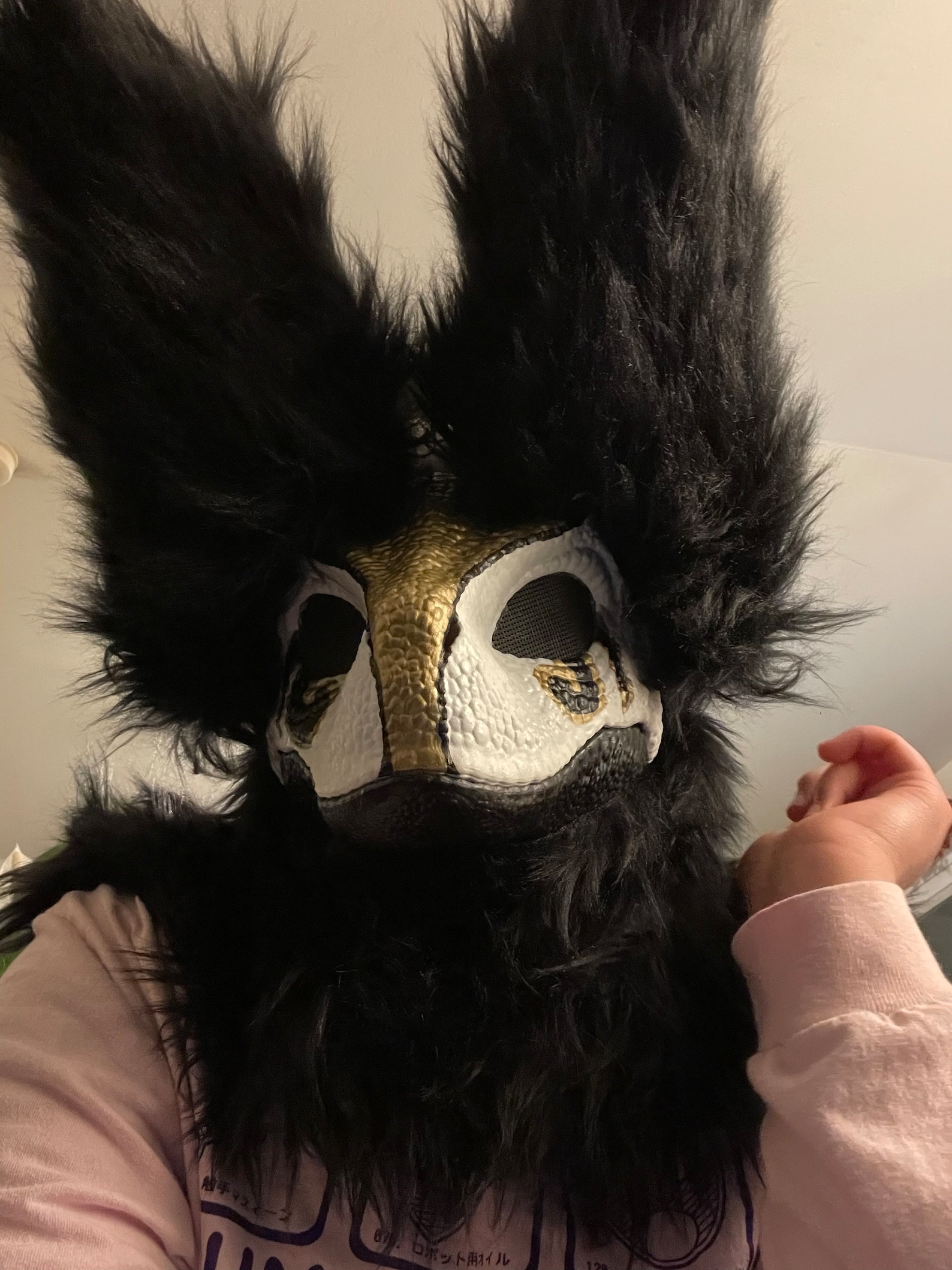 Raptor Dino Mask Fully Furred Fursuit With Ears and Hood Head Only ...