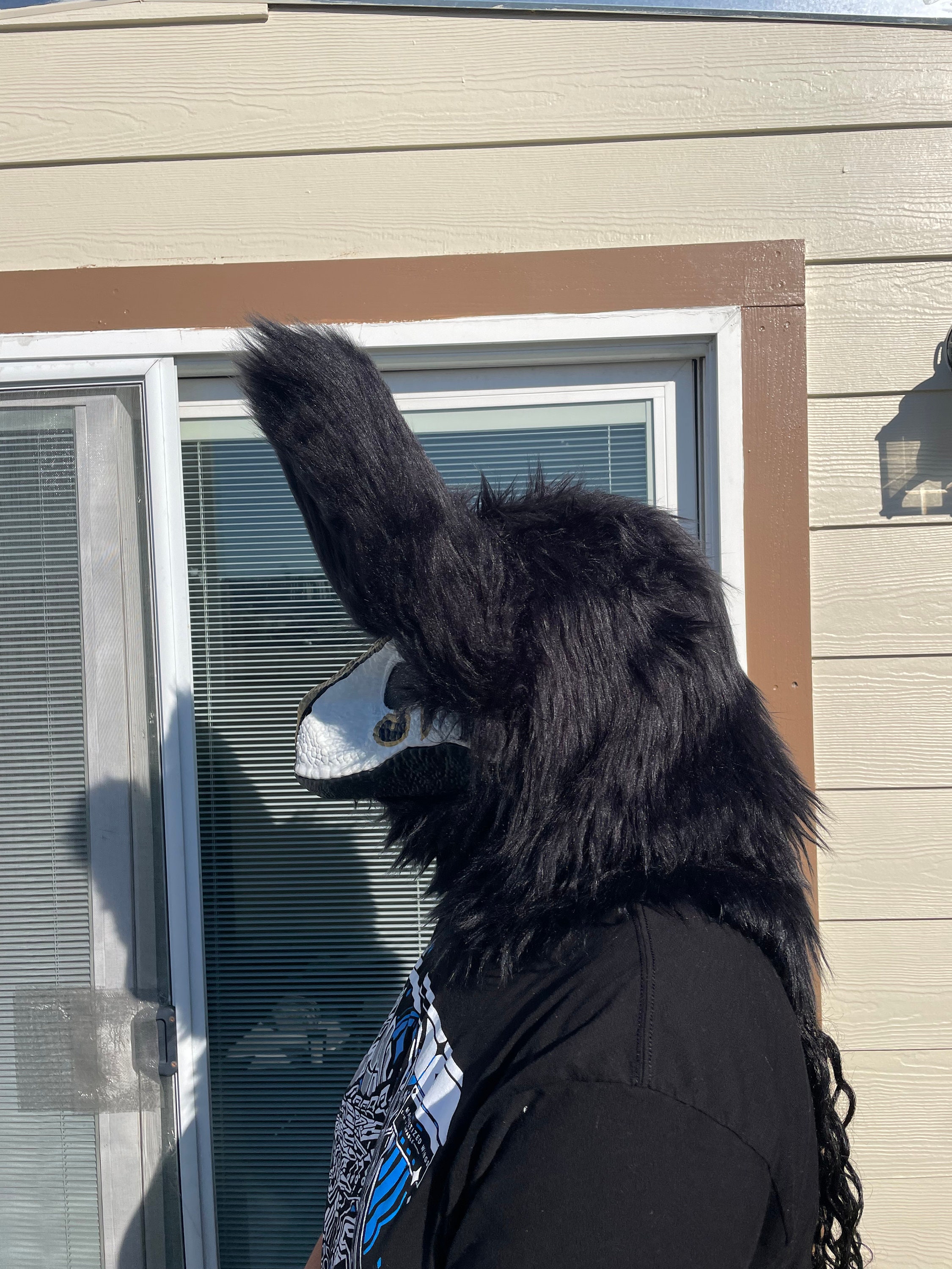 Raptor Dino Mask Fully Furred Fursuit With Ears and Hood Head Only ...