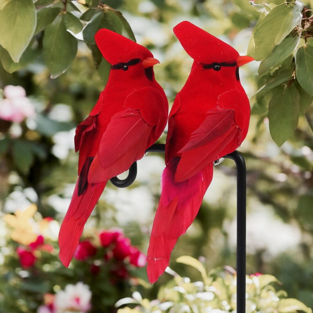 Northern Cardinal Birds Foam Figurine | Garden Lawn Display | Outdoor ...