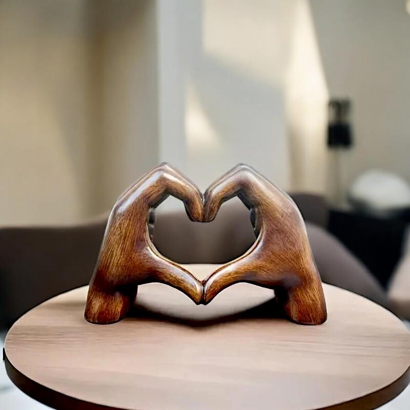 Wooden Heart Hands Sculpture - Etsy