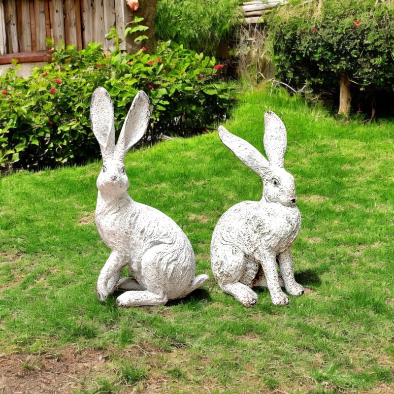 Rabbit Garden Statue - Etsy