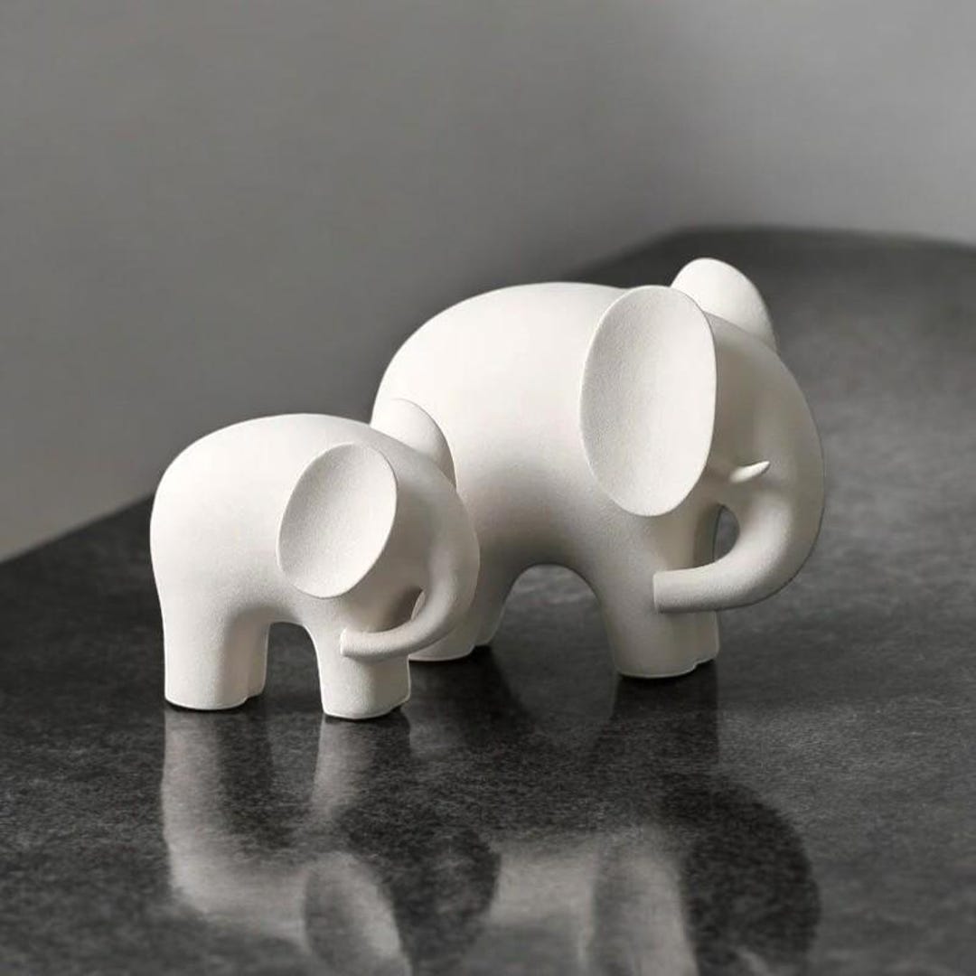 Elephant Resin Figurine Statue Animal Figurine Statue Desk Figurine ...